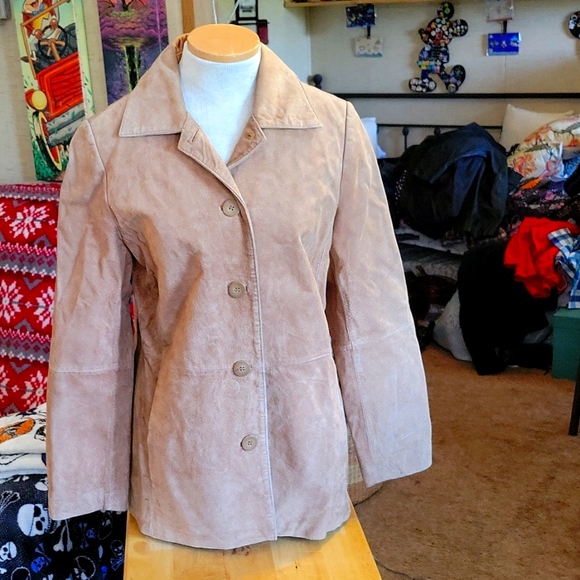 Bernardo | Jackets & Coats | Tan Button Up Suede Jacket | Poshmark